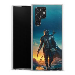 DeinDesign Galaxy S22 Ultra Handy Silikon H&uuml;lle Case transparent Handyh&uuml;lle Star Wars The Mandalorian Sunset Silikon Case