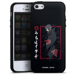 DeinDesign iPhone SE (2016-2019) Handy Silikon H&uuml;lle Case schwarz Handyh&uuml;lle Itachi Uchiha Official Licensed Product Naruto Shippuden