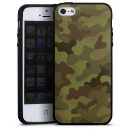 DeinDesign iPhone SE (2016-2019) Handy Silikon H&uuml;lle Case schwarz Handyh&uuml;lle Camouflage Tarnmuster Army