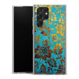 DeinDesign Galaxy S22 Ultra Handy Silikon H&uuml;lle Case transparent Handyh&uuml;lle Flowers Vintage Ornament Silikon Case
