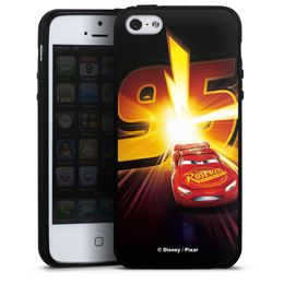 DeinDesign iPhone SE (2016-2019) Handy Silikon H&uuml;lle Case schwarz Handyh&uuml;lle Official Licensed Product Cars Lightning Mcqueen 95