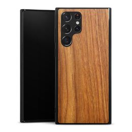 DeinDesign Galaxy S22 Ultra Handy Silikon H&uuml;lle Case schwarz Handyh&uuml;lle Larch Wood Wooden Look