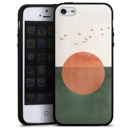 DeinDesign iPhone SE (2016-2019) Handy Silikon H&uuml;lle Case schwarz Handyh&uuml;lle Sunshine Bird Sunset