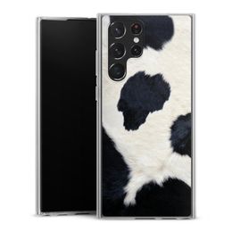 DeinDesign Galaxy S22 Ultra Handy Silikon H&uuml;lle Case transparent Handyh&uuml;lle Animal Look Animal Print Cow Skin Silikon Case