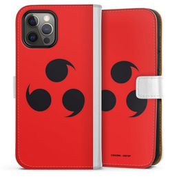 DeinDesign iPhone 12 Pro Max Handy Klapph&uuml;lle Handyh&uuml;lle aus Kunst Leder wei&szlig; Flip Case Official Licensed Product Naruto Shippuden Sharingan Sideflip mit Lasche