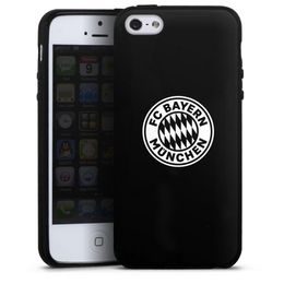 DeinDesign iPhone SE (2016-2019) Handy Silikon H&uuml;lle Case schwarz Handyh&uuml;lle Fcb Fc Bayern M&uuml;nchen Coat Of Arms