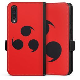 DeinDesign Galaxy A50 Handy Klapph&uuml;lle Handyh&uuml;lle aus Kunst Leder schwarz Flip Case Official Licensed Product Naruto Shippuden Sharingan Sideflip mit Lasche