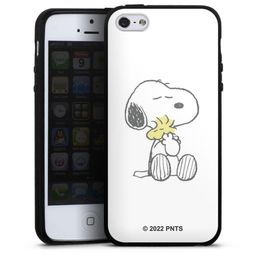 DeinDesign iPhone SE (2016-2019) Handy Silikon H&uuml;lle Case schwarz Handyh&uuml;lle Peanuts Love Snoopy