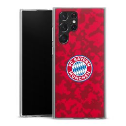 DeinDesign Galaxy S22 Ultra Handy Silikon H&uuml;lle Case transparent Handyh&uuml;lle Camouflage Fcb Fc Bayern M&uuml;nchen Silikon Case