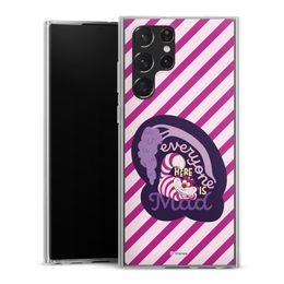 DeinDesign Galaxy S22 Ultra Handy Silikon H&uuml;lle Case transparent Handyh&uuml;lle Disney Grinning Cat Alice In Wonderland Silikon Case