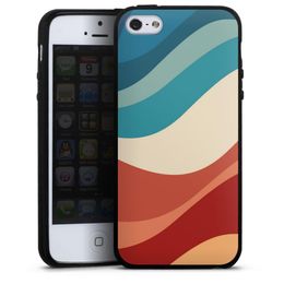DeinDesign iPhone SE (2016-2019) Handy Silikon H&uuml;lle Case schwarz Handyh&uuml;lle Colour Wave Ombre