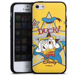 DeinDesign iPhone SE (2016-2019) Handy Silikon H&uuml;lle Case schwarz Handyh&uuml;lle Donald Duck Disney Official Licensed Product
