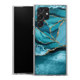 DeinDesign Galaxy S22 Ultra Handy Silikon H&uuml;lle Case transparent Handyh&uuml;lle Marble Gemstone Glitzer Silikon Case