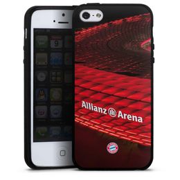 DeinDesign iPhone SE (2016-2019) Handy Silikon H&uuml;lle Case schwarz Handyh&uuml;lle Fc Bayern M&uuml;nchen Stadium Fcb