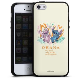 DeinDesign iPhone SE (2016-2019) Handy Silikon H&uuml;lle Case schwarz Handyh&uuml;lle Disney Official Licensed Product Lilo & Stitch