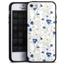 DeinDesign iPhone SE (2016-2019) Handy Silikon H&uuml;lle Case schwarz Handyh&uuml;lle Flower Muster Flowers