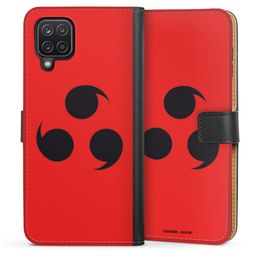 DeinDesign Galaxy A12 Handy Klapph&uuml;lle Handyh&uuml;lle aus Kunst Leder schwarz Flip Case Official Licensed Product Sharingan Naruto Shippuden Sideflip mit langer 