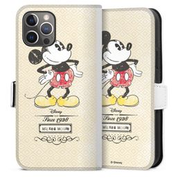 DeinDesign iPhone 12 Pro Handy Klapph&uuml;lle Handyh&uuml;lle aus Kunst Leder wei&szlig; Flip Case Official Licensed Product Mickey Mouse Disney Sideflip mit Lasche