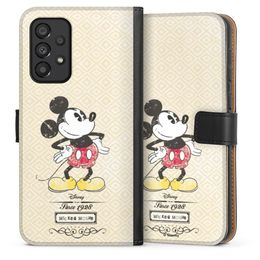 DeinDesign Galaxy A33 5G Handy Klapph&uuml;lle Handyh&uuml;lle aus Kunst Leder schwarz Flip Case Official Licensed Product Mickey Mouse Disney Sideflip mit langer Lasche