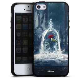 DeinDesign iPhone SE (2016-2019) Handy Silikon H&uuml;lle Case schwarz Handyh&uuml;lle Disney Princess Rose The Beauty And The Beast