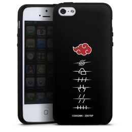 DeinDesign iPhone SE (2016-2019) Handy Silikon H&uuml;lle Case schwarz Handyh&uuml;lle Official Licensed Product Naruto Shippuden Akatsuki