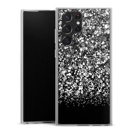 DeinDesign Galaxy S22 Ultra Handy Silikon H&uuml;lle Case transparent Handyh&uuml;lle Muster Snowflake Glitzer Silikon Case