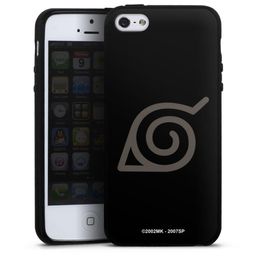 DeinDesign iPhone SE (2016-2019) Handy Silikon H&uuml;lle Case schwarz Handyh&uuml;lle Konoha Naruto Shippuden Logo