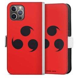 DeinDesign iPhone 12 Pro Handy Klapph&uuml;lle Handyh&uuml;lle aus Kunst Leder wei&szlig; Flip Case Naruto Shippuden Sharingan Official Licensed Product Sideflip mit Lasche