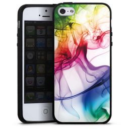 DeinDesign iPhone SE (2016-2019) Handy Silikon H&uuml;lle Case schwarz Handyh&uuml;lle Rainbow Colour Water