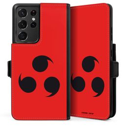 DeinDesign Galaxy S21 Ultra 5G Handy Klapph&uuml;lle Handyh&uuml;lle aus Kunst Leder schwarz Flip Case Official Licensed Product Naruto Shippuden Sharingan Sideflip mit 