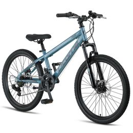 Licorne Bike Thunder Premium Mountainbike in 20, 24, 26, 27.5 und 29 Zoll Fahrrad f&uuml;r M&auml;dchen Jungen Herren und Damen Discbremse Farbe:Aquamarine;Gr&ouml;&szlig;e:24 Zoll