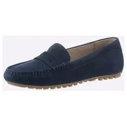 Slipper Caprice, Damen, Gr. 42, blau (marine), Veloursleder, Schuhe Slipper