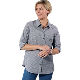 Damen Longbluse schwarz-wei&szlig;-kariert, Gr&ouml;&szlig;e 36