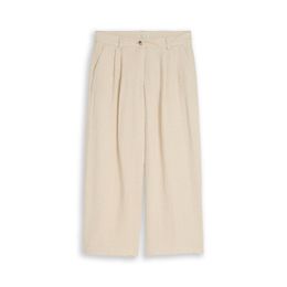 Tom Tailor Damen Culotte Hose mit Leinenanteil, beige, Meliert, Gr. 44/28