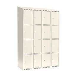 4er-Schlie&szlig;fachschrank Fydor, 4 Abteile, wei&szlig;, B 1200 mm, schr&auml;ge Dachform, Zylinderschloss kaiserkraft