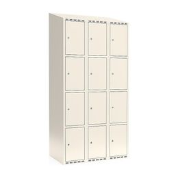 4er-Schlie&szlig;fachschrank Fydor, 3 Abteile, wei&szlig;, B 900 mm, schr&auml;ge Dachform, Zylinderschloss kaiserkraft