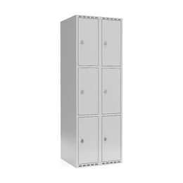 3er-Schlie&szlig;fachschrank Fydor, 2 Abteile, lichtgrau, B 600 mm, flache Dachform, Vorh&auml;ngeschloss kaiserkraft