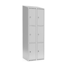 3er-Schlie&szlig;fachschrank Fydor, 2 Abteile, lichtgrau, B 600 mm, schr&auml;ge Dachform, Vorh&auml;ngeschloss kaiserkraft
