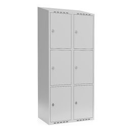 3er-Schlie&szlig;fachschrank Fydor, 2 Abteile, lichtgrau, B 800 mm, schr&auml;ge Dachform, Vorh&auml;ngeschloss kaiserkraft