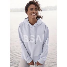 ELBSAND Kapuzensweatshirt 'Seldis' blau Gr. XL (42) f&uuml;r Damen. Rundhals und Logodruck. Figurumspielend. Nachhaltig.