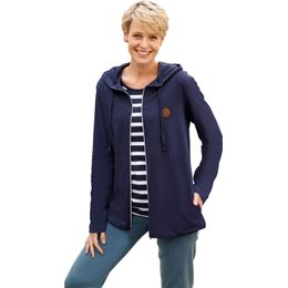 Damen Sweatjacke mit Kapuze marine, Gr&ouml;&szlig;e 38