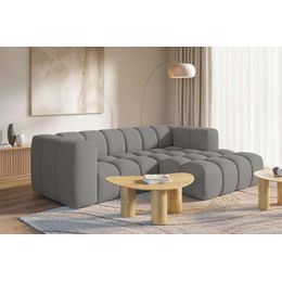 Ecksofa HOMSY BY ANA JOHNSON "&raquo;L&laquo; BOUBELLE L-Form, Design-Sofa, Bubble-Optik, Breite 247 cm", dunkelgrau, B:247cm H:75cm T:156cm, 100% Polyester, Sofas, Ecksofa, hoher Sitzkomfort dank Wellenunterfederung, L Sitztiefe 63 cm