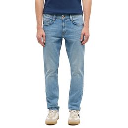 Slim-fit-Jeans Mustang "Herren Style Oregon Slim", Damen, Gr. 32, L&auml;nge 34, 412 mittelblau, Denim/Jeans, 99% Baumwolle, 1% Elasthan, unifarben, slim fit, Jeans Slim-fit-Jeans