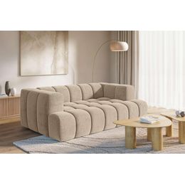 3-Sitzer HOMSY BY ANA JOHNSON "&raquo;XL&laquo; BOUBELLE Design-Sofa extra tief, Bubble-Optik, Breite 217 cm", dunkelbeige, B:217cm H:75cm T:135cm, 100% Polyester, Sofas, hoher Sitzkomfort dank Wellenunterfederung, XL Sitztiefe 100 cm