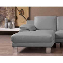 Ecksofa Egoitaliano "Shakira, Design & Sitzkomfort auf hohem Niveau, Breite 236cm, L-Form", grau (stone), B:236cm H:84cm T:152cm, Leder &raquo;BULL&laquo; (echtes Rindsleder). Geschliffenes, pigmentiertes und behandeltes Rindsleder mit einer Dicke von 1, 3-1, 5 mm. Dieses Leder zeigt eine ziemlich weiche Hand mit einem halb undurchsichtigen Aussehen. Es handelt sich um ein gesch&uuml;tztes Leder. Eine leichte Deck