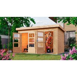 Gartenhaus Karibu "Sch&ouml;nbuch 1", beige (naturbelassen), ohne Fu&szlig;boden, ohne Dacheindeckung, Holzwerkstoff, Gartenh&auml;user, Gartenhaus