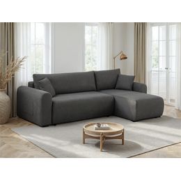 Ecksofa OTTO HOME "JONAA L-Form, 241cm - OTTO. Verl&auml;ssliche Qualit&auml;t.", anthrazit, B:241cm H:79cm T:52cm, Sofas, Ecksofa, Schlaffunktion(133/200), Bettkasten, Cord, Struktur, Unser Tiefpreis, Topseller