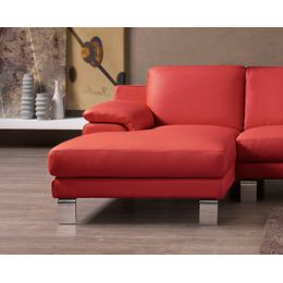 Ecksofa Egoitaliano "Shakira, Design & Sitzkomfort auf hohem Niveau, Breite 236cm, L-Form", rot (kirschrot), B:236cm H:84cm T:152cm, Leder &raquo;BULL&laquo; (echtes Rindsleder). Geschliffenes, pigmentiertes und behandeltes Rindsleder mit einer Dicke von 1, 3-1, 5 mm. Dieses Leder zeigt eine ziemlich weiche Hand mit einem halb undurchsichtigen Aussehen. Es handelt sich um ein gesch&uuml;tztes Leder. Eine leichte D