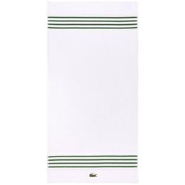 Duschtuch Lacoste "LCOURTLI", vert, B:70cm L:140cm, Frottier, Baumwolle, Handt&uuml;cher, mit Label-Applikationen