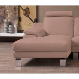 Ecksofa Egoitaliano "Shakira, Design & Sitzkomfort auf hohem Niveau, Breite 236cm, L-Form", rosa (millenium rose), B:236cm H:84cm T:152cm, Leder &raquo;BULL&laquo; (echtes Rindsleder). Geschliffenes, pigmentiertes und behandeltes Rindsleder mit einer Dicke von 1, 3-1, 5 mm. Dieses Leder zeigt eine ziemlich weiche Hand mit einem halb undurchsichtigen Aussehen. Es handelt sich um ein gesch&uuml;tztes Leder. Eine lei